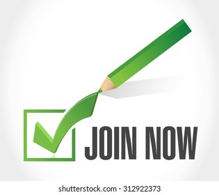 Join Now Check Mark Sign Concept Stock Vector (Royalty Free) 312922373 ...