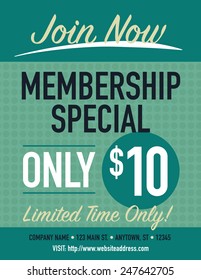 Join Now Membership Specials Poster Limited Stock Vector (Royalty Free ...