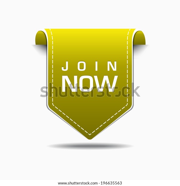 Join Now Yellow Label Icon Vector Stock Vector (Royalty Free) 196635563 ...