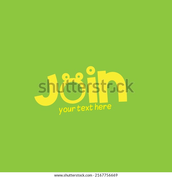 Join Typography Logo Design Kids Cartoon Stock Vector (Royalty Free ...