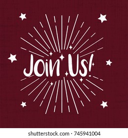 Join Us Greeting Card Retro Vintage Stock Vector (Royalty Free ...