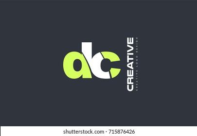 Joint Joined Letter Combination Alphabet Green Stock Vector (Royalty ...