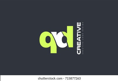 Joint Joined Letter Combination Alphabet Green Stock Vector (Royalty ...