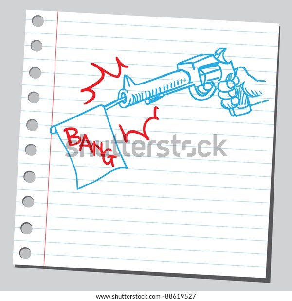 Joke Gun Action Stock Vector (Royalty Free) 88619527 | Shutterstock