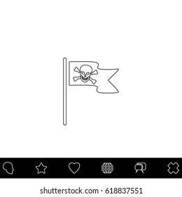 Jolly Roger Simple Flat Button Line Stock Illustration 674753290
