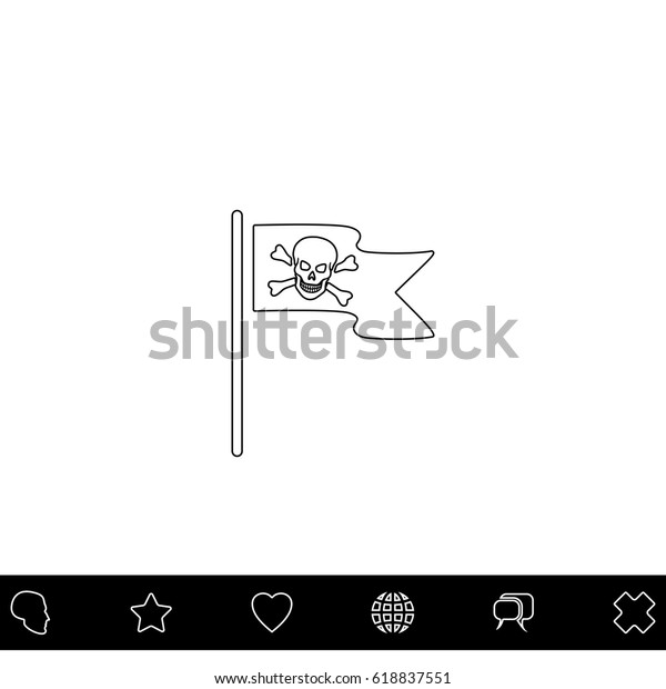 Jolly Roger Black Outline Vector Icon: เวกเตอร์สต็อก (ปลอดค่าลิขสิทธิ์ ...