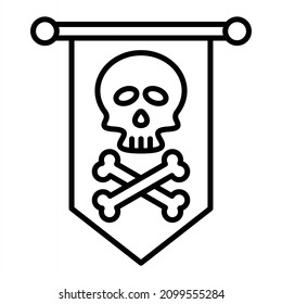 Jolly Roger Vector Outline Icon Isolated Stock Vector (Royalty Free ...
