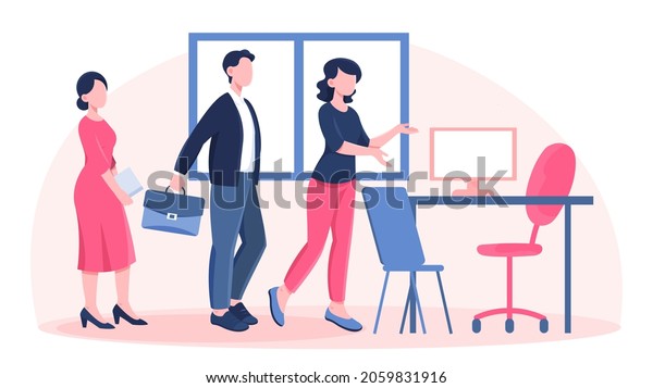 Jop Presentation Concept Employee Shows Newcomers Stock Vector (Royalty ...