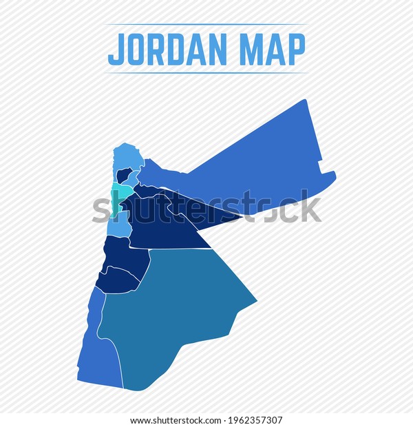Jordan Detailed Map Regions Stock Vector (Royalty Free) 1962357307 ...