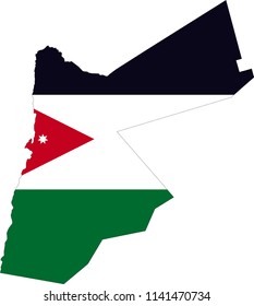 Jordan Flag Country Map Shaped Illustration Stock Vector (Royalty Free ...