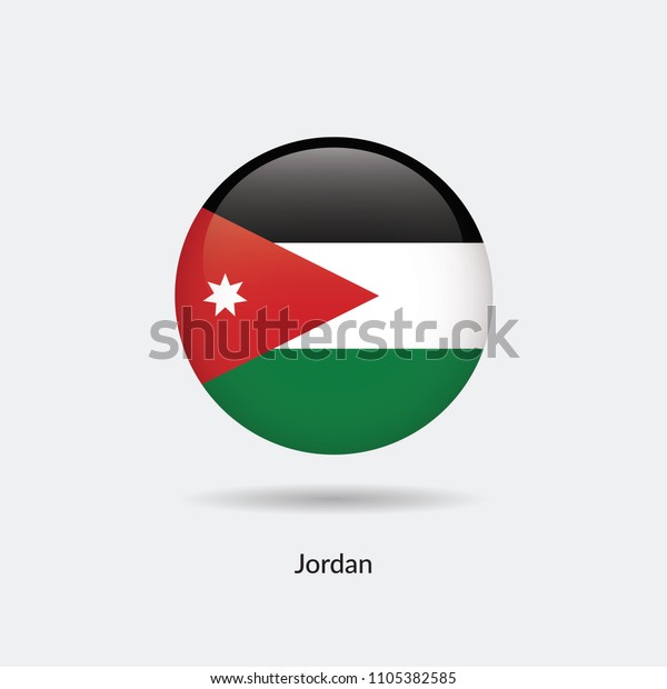 Jordan Flag Round Glossy Button Vector Stock Vector (Royalty Free ...