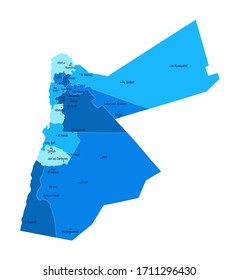 Carte de la Jordanie. Villes régions : image vectorielle de stock ...