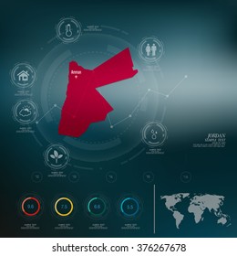 Jordan Map Infographic Stock Vector (Royalty Free) 376267678 | Shutterstock