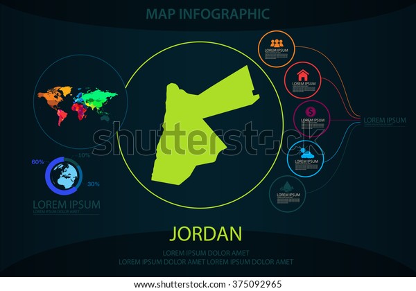 Jordan Map Infographic Stock Vector (Royalty Free) 375092965 | Shutterstock