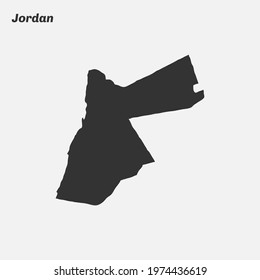 Jordan Map Silhouette Vector Illustration Stock Vector (Royalty Free ...