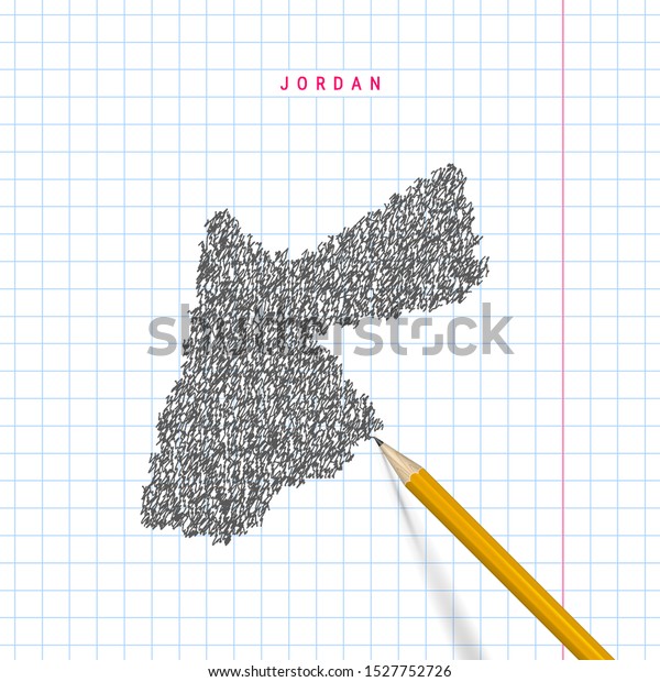 Jordan Sketch Scribble Map Drawn On Stock Vector (Royalty Free ...
