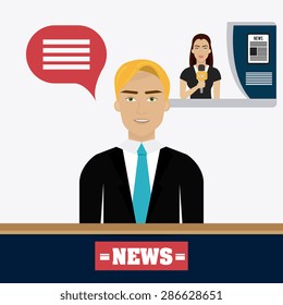 Journalism Design Over White Background Vector Stock Vector (Royalty ...
