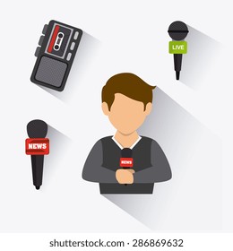 Journalism Design Over White Background Vector Stock Vector (Royalty ...