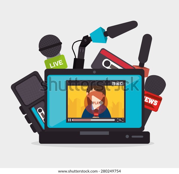 Journalism Design Over White Background Vector Stock Vector (Royalty ...