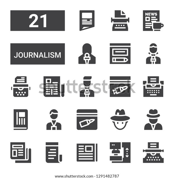 Journalism Icon Set Collection 21 Filled Stock Vector (Royalty Free ...