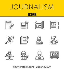 Journalism Vector Line Icons Set Journalist Stock Vector (Royalty Free ...