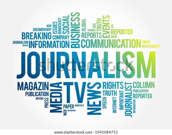 Journalism Word Cloud Collage Social Concept Stock Vector (Royalty Free ...