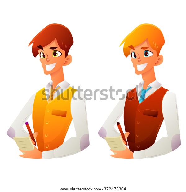 Journalist Cartoon Character Vector Illustration Young Stock Vector ...