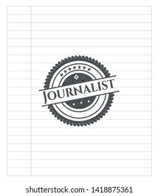 Journalist Emblem Pencil Effect Vector Illustration Stock Vector ...