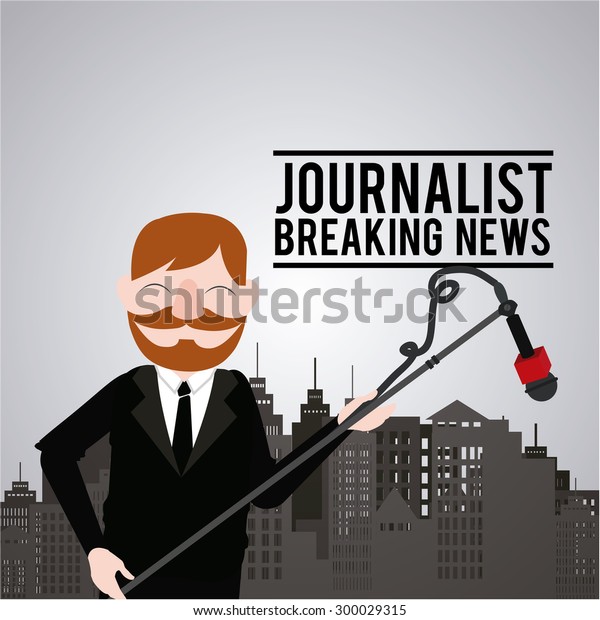 Journalist Illustration Over Color Background Stock Vector (Royalty ...