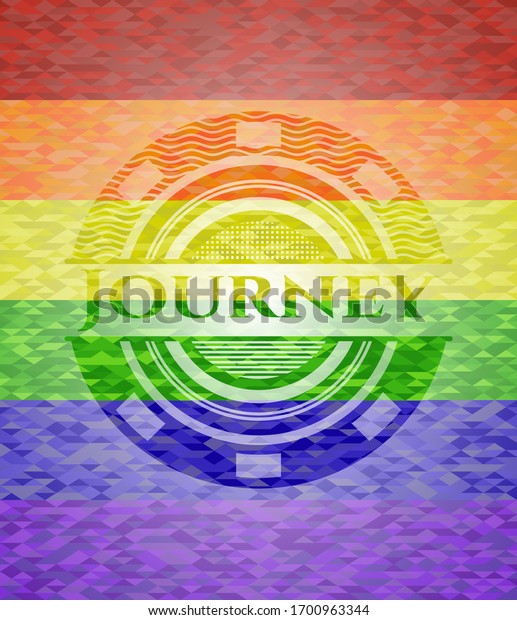 Journey Emblem On Mosaic Background Colors Stock Vector (Royalty Free ...