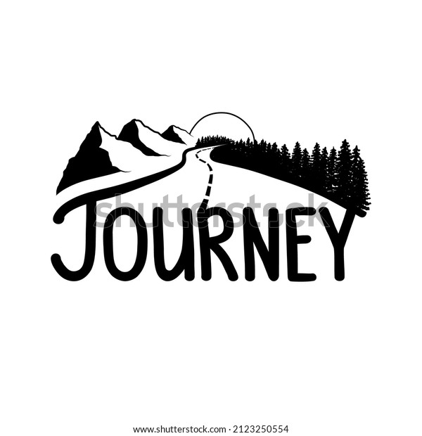Journey Hand Drawn Lettering Vector Illustration Stock Vector (Royalty ...