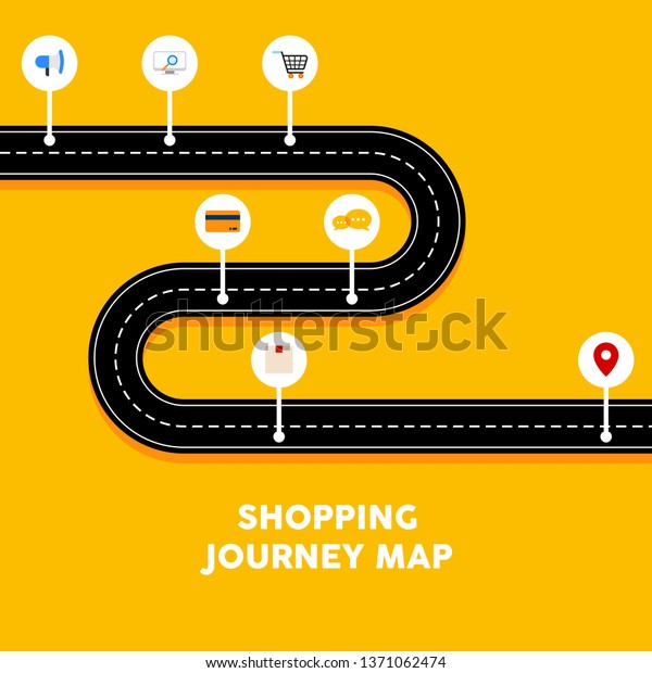 Journey Map Illustration Stock Vector (Royalty Free) 1371062474