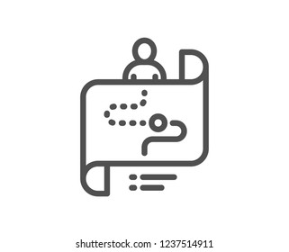 Journey Path Map Line Icon Project Stock Vector (Royalty Free ...