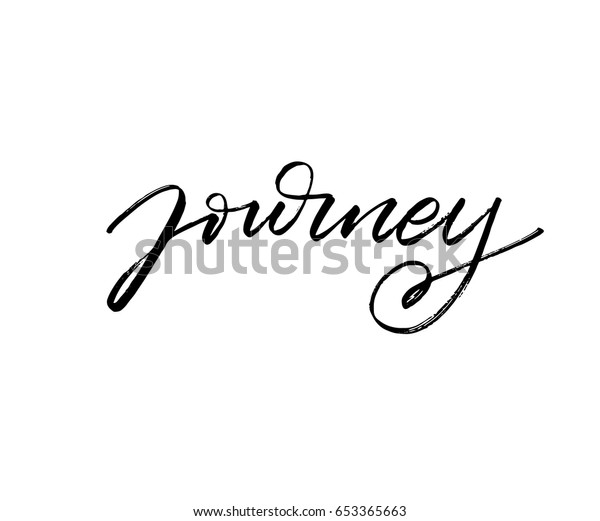 Journey Postcard Summer Lettering Ink Illustration Stock Vector ...