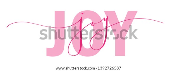 Joy Mixed Typography Banner Brush Calligraphy Stock Vector (Royalty ...