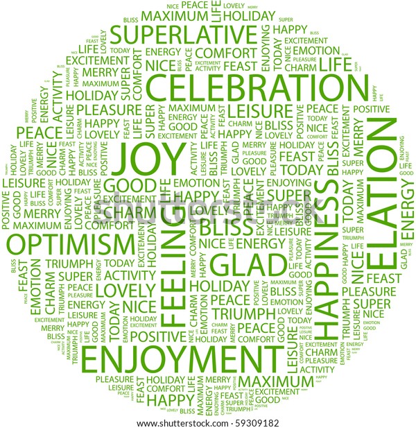 Joy Word Collage On White Background Stock Vector (Royalty Free ...