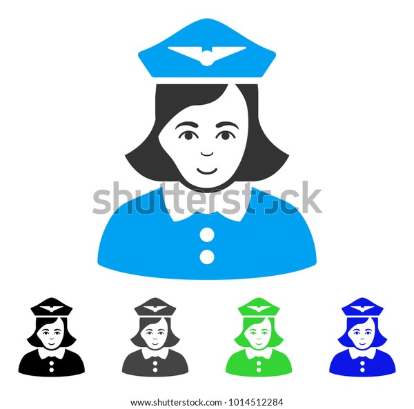 Joyful Airline Stewardess Vector Pictogram Vector Stock Vector (Royalty ...