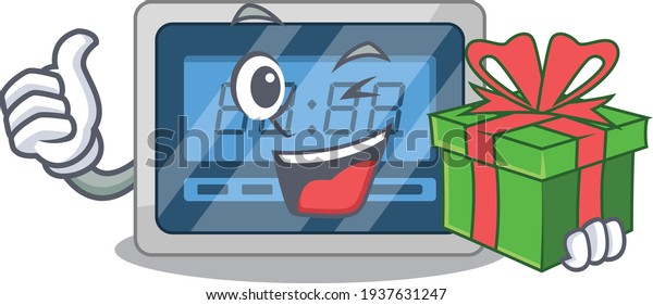 Joyful Digital Timer Cartoon Character Big Stock Vector (Royalty Free ...