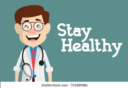 Joyful Healthy Doctor Vector Stock Vector (Royalty Free) 753389086 ...