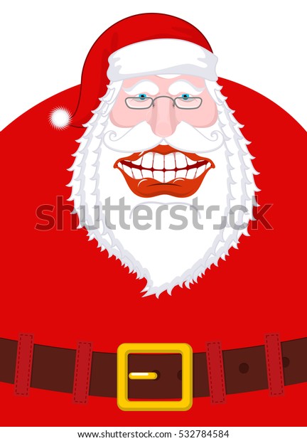 Joyful Santa Claus Laughs Broad Smile Stock Vector (Royalty Free ...