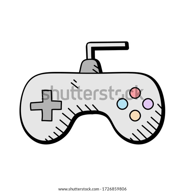 Joystick Hand Drawn Vector Design Multimedia Stock Vector (Royalty Free ...