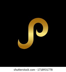 Jp Initial Logo Gold Color Stock Vector (Royalty Free) 1718931778 ...