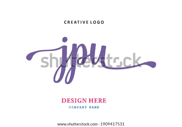 Jpu Lettering Logo Simple Easy Understand Stock Vector (Royalty Free ...