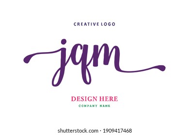 Jqm Lettering Logo Simple Easy Understand Stock Vector (Royalty Free ...