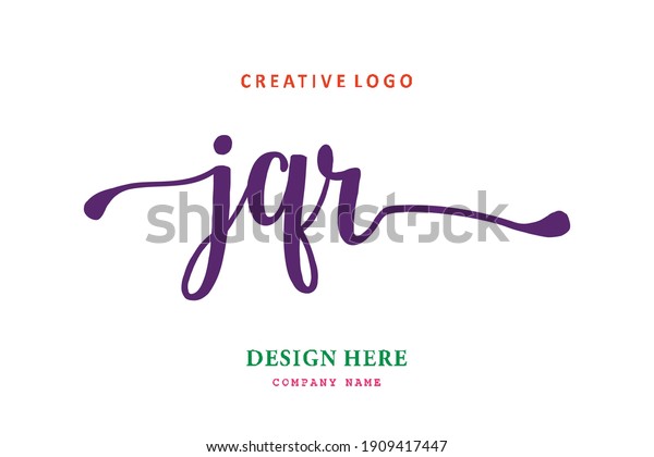 Jqr Lettering Logo Simple Easy Understand Stock Vector (Royalty Free ...