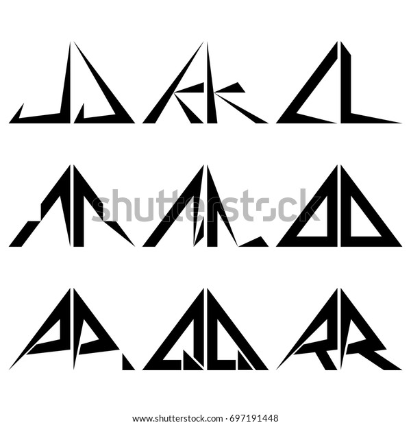 Jr Half Triangle Shapes Symbol Letter Stock Vector (Royalty Free) 697191448