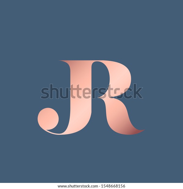 Jr Monogram Logotypographic Icon Shiny Metallic Stock Vector (Royalty ...