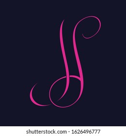 Js Monogram Logocalligraphic Style Typographic Iconscript Stock Vector ...
