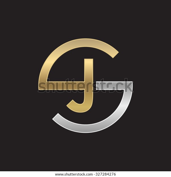 Stockvektor 327284276 med Js Sj Letters Golden Silver Circle (royaltyfri)