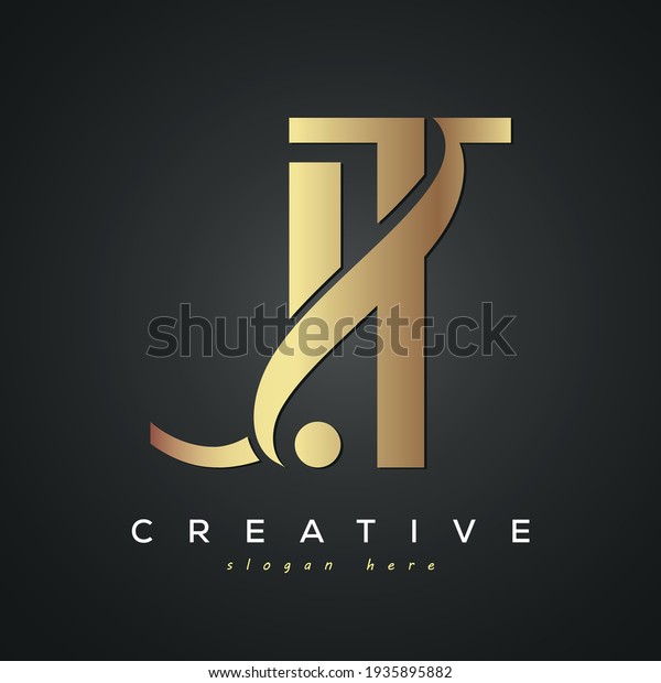 Jt Creative Luxury Logo Design Stock Vector (Royalty Free) 1935895882 ...